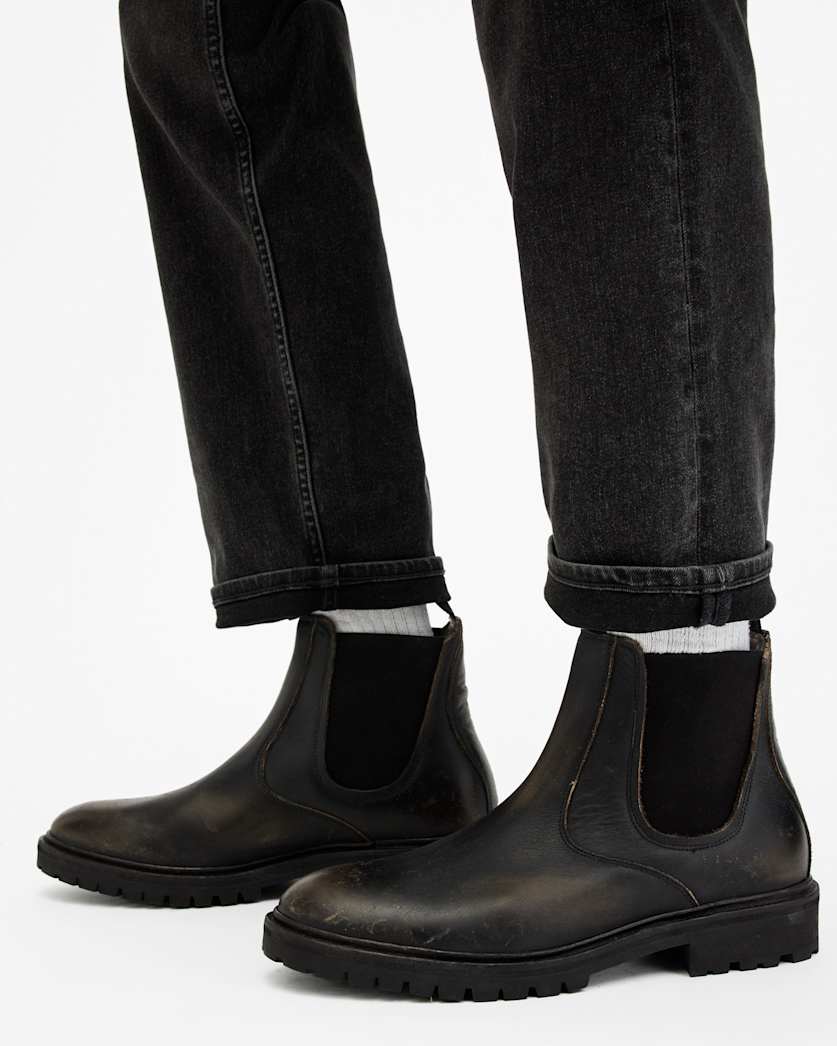 Toby Leather Chelsea Boots Dark Brown | ALLSAINTS